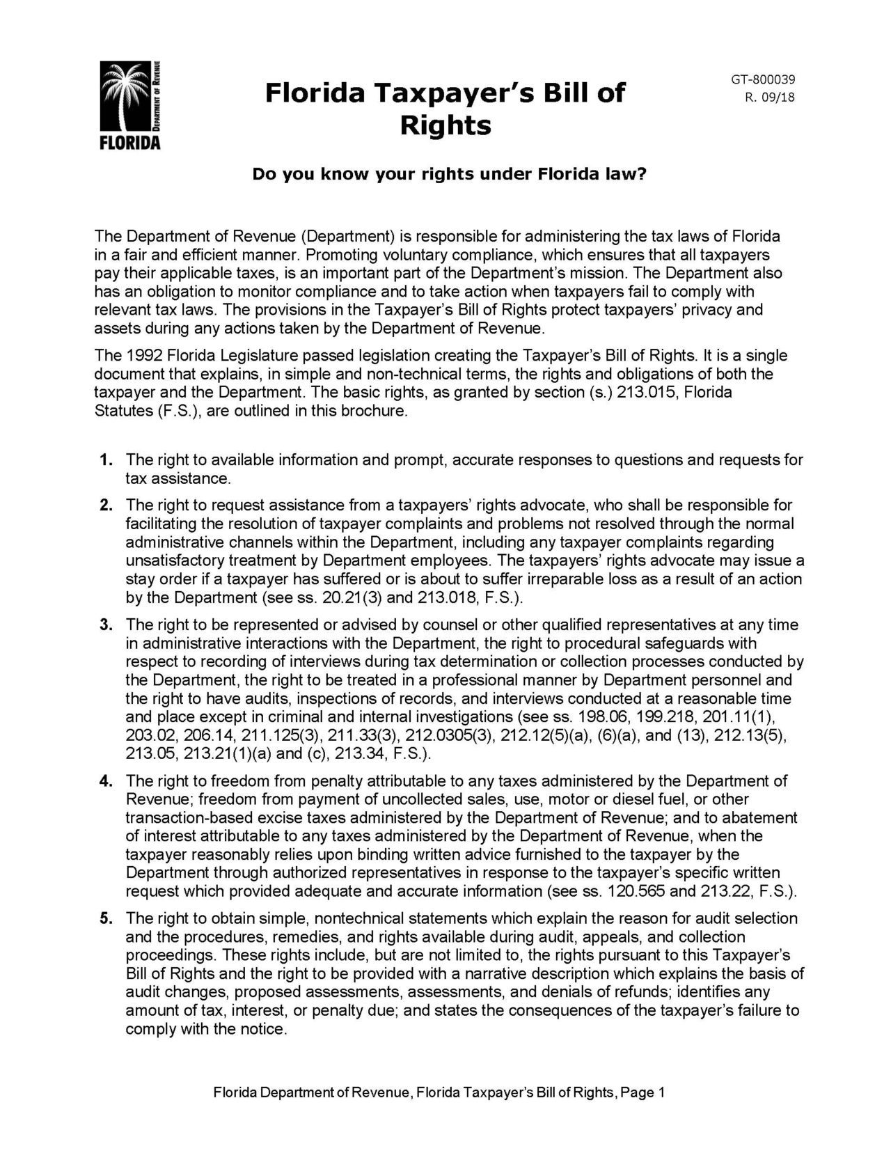 Florida Taxpayer’s Bill of Rights - Alachua County Property Appraiser