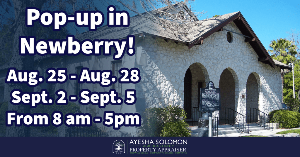 Mobile Pop-Up @ Newberry! - Alachua County Property Appraiser